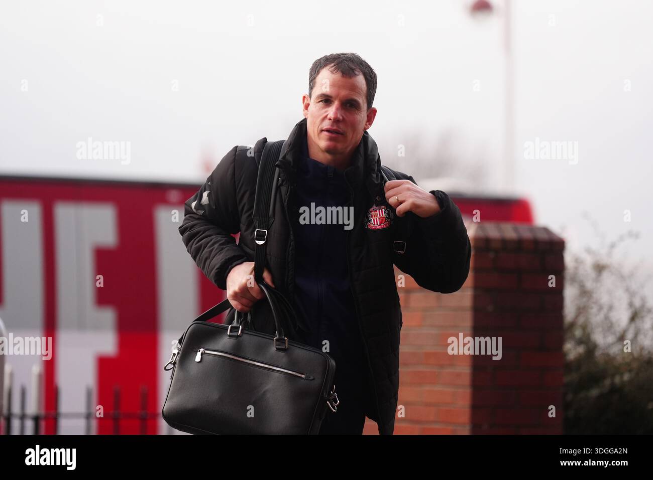 Sunderland manager Regis Le Bris arriving at the stadium before the ...