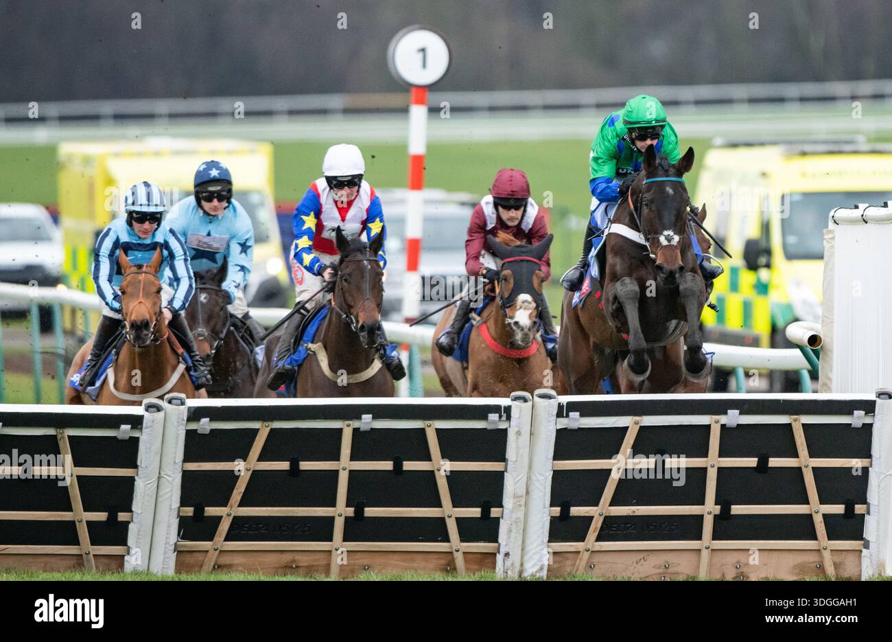 Haydock Park, UK, Saturday 17th January 2026; Old Park Star & Nico De ...
