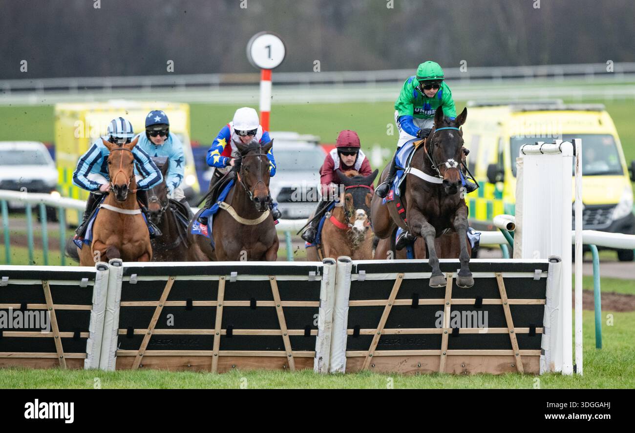 Haydock Park, UK, Saturday 17th January 2026; Old Park Star & Nico De ...