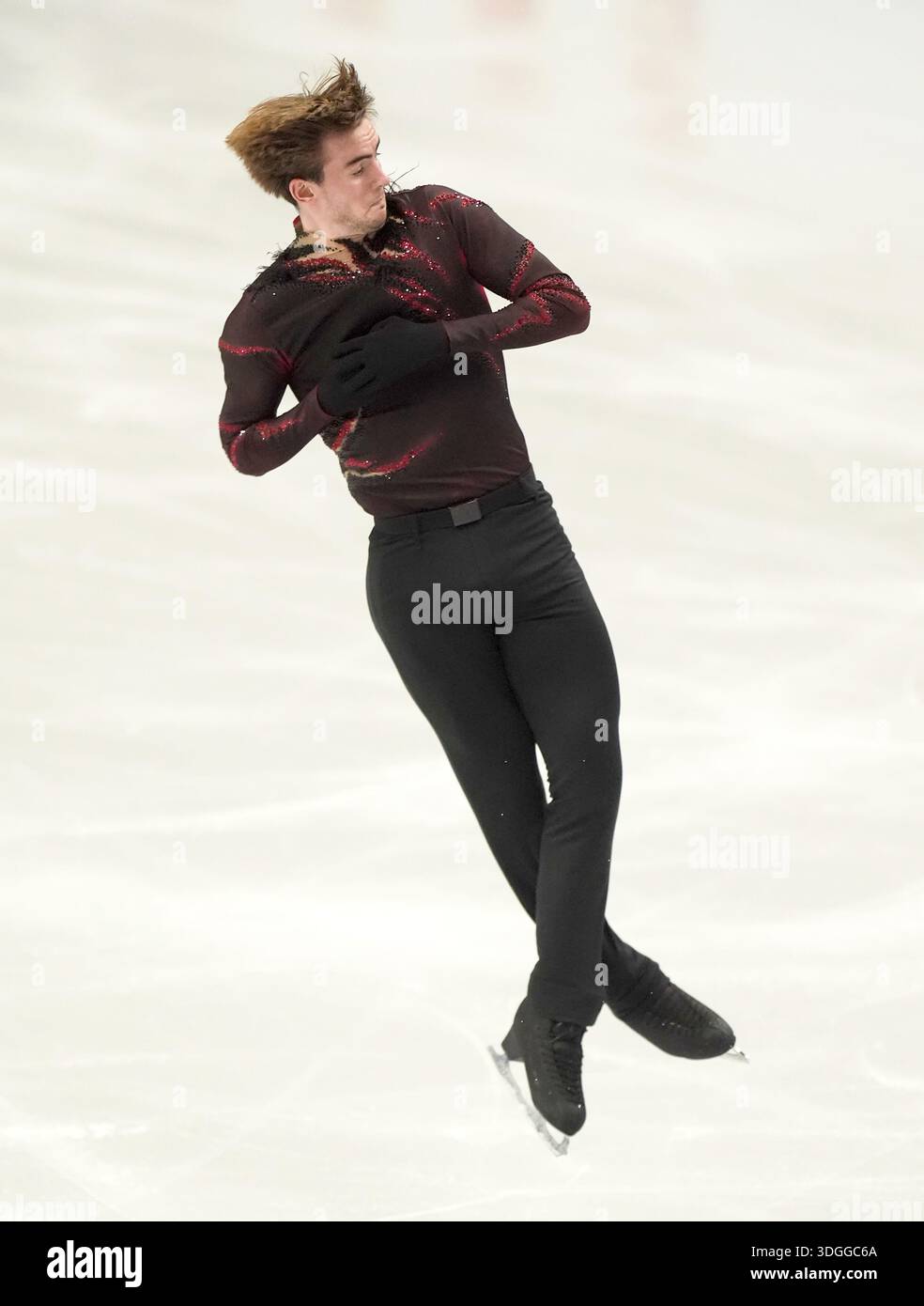 Great Britain's Edward Appleby during the Men’s Free Skating on day ...