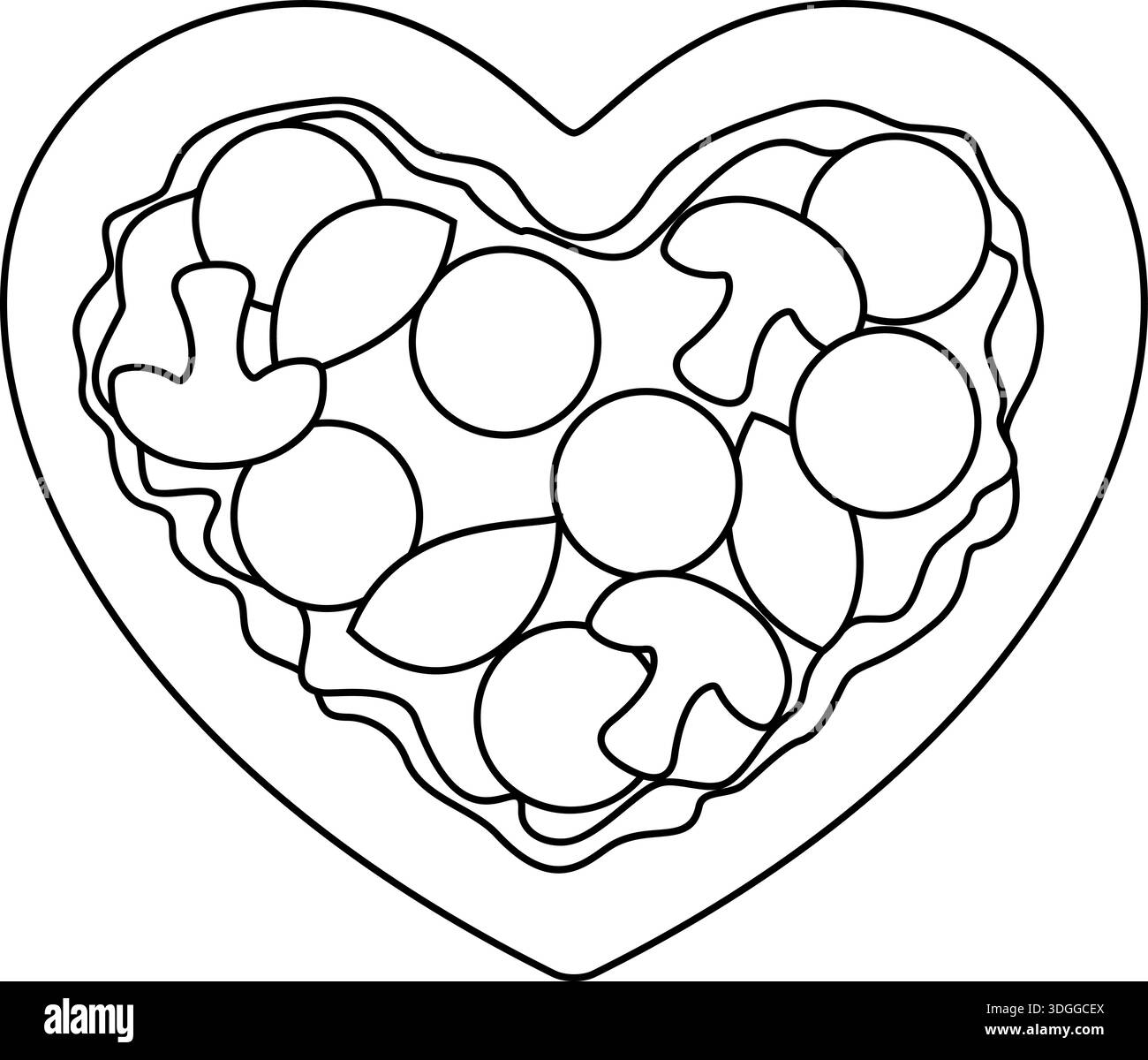 Pizza pepperoni in heart Stock Vector Images - Alamy