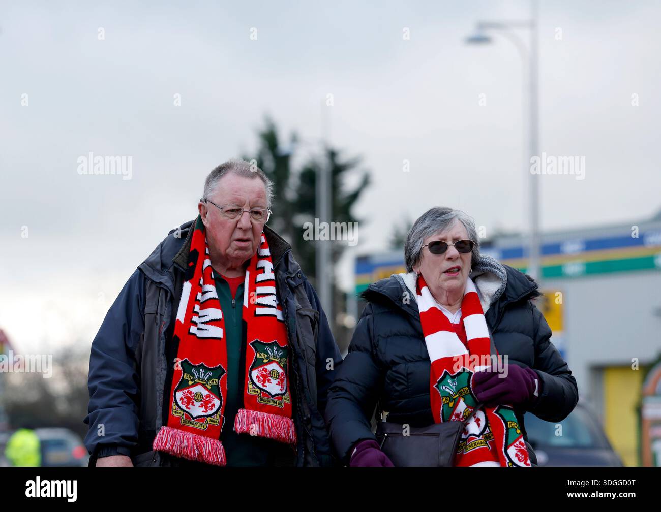 Wrexham fans before the Sky Bet Championship match at SToK Racecourse ...