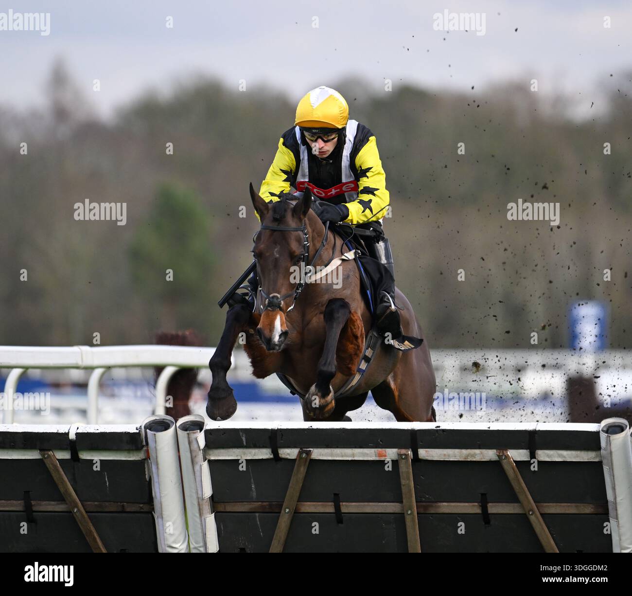 Ascot, UK. 17 January, 2026. Ben Jones rides the Ben Clarke trained Ooh ...
