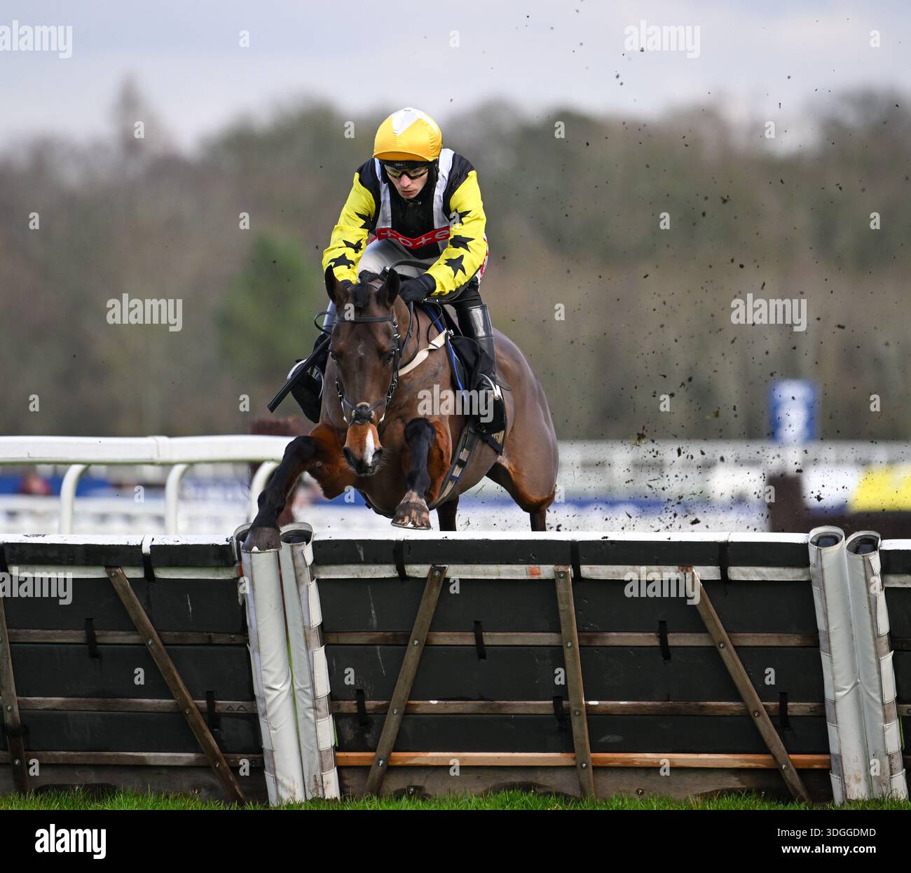 Ascot, UK. 17 January, 2026. Ben Jones rides the Ben Clarke trained Ooh ...