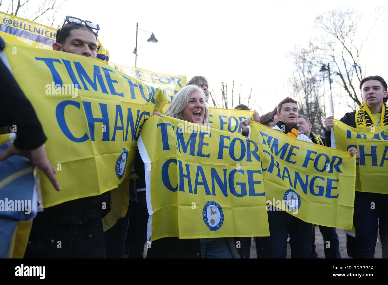 Tottenham fans taking art in a protest before the Premier League match ...