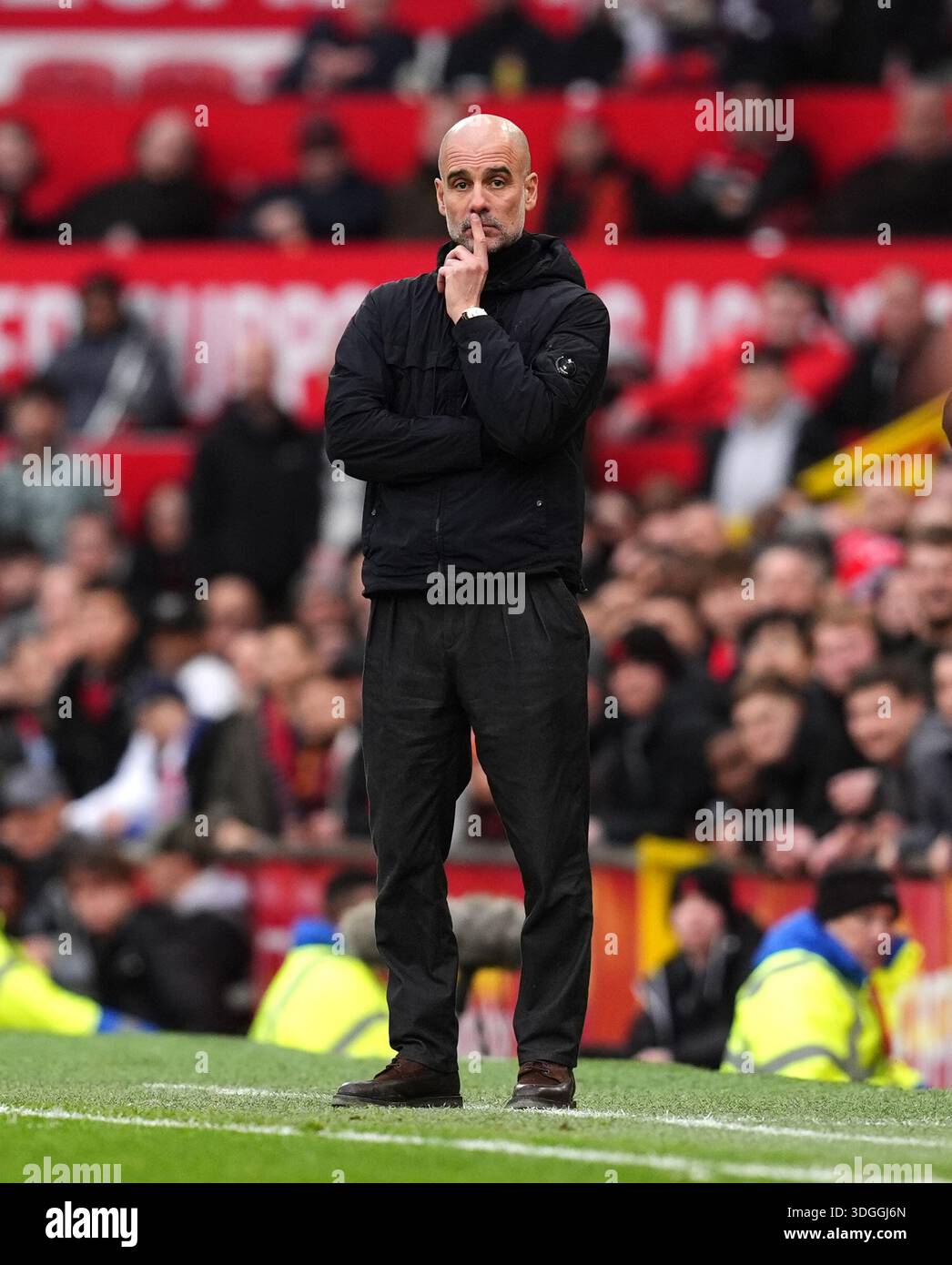 Manchester City manager Pep Guardiola on the touchline during the ...