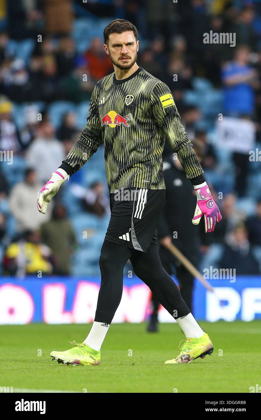 Lucas Perri of Leeds United prior to the Premier League match between ...