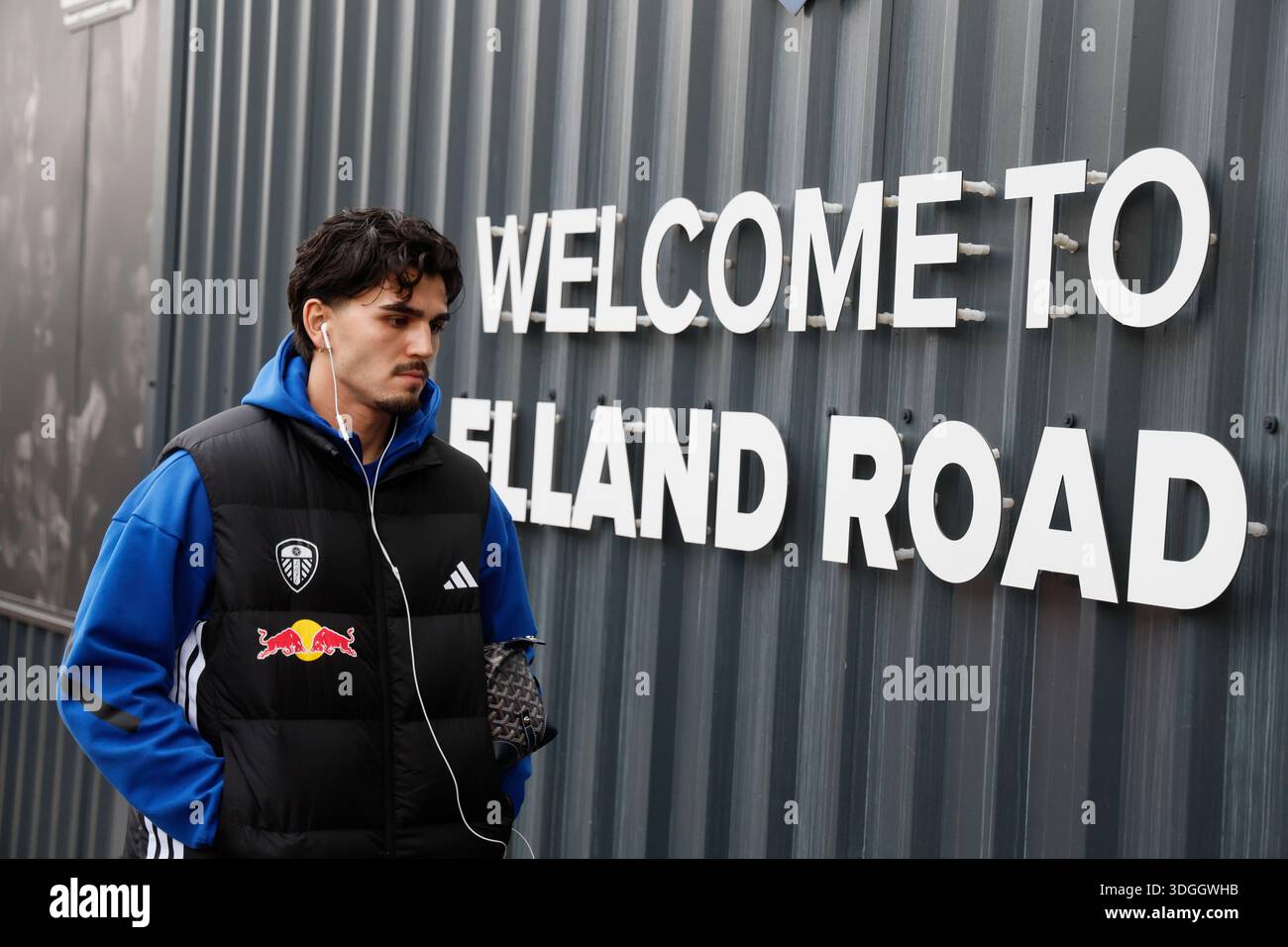 Leeds player Pascal Struijk arrives ahead of the Premier League match ...