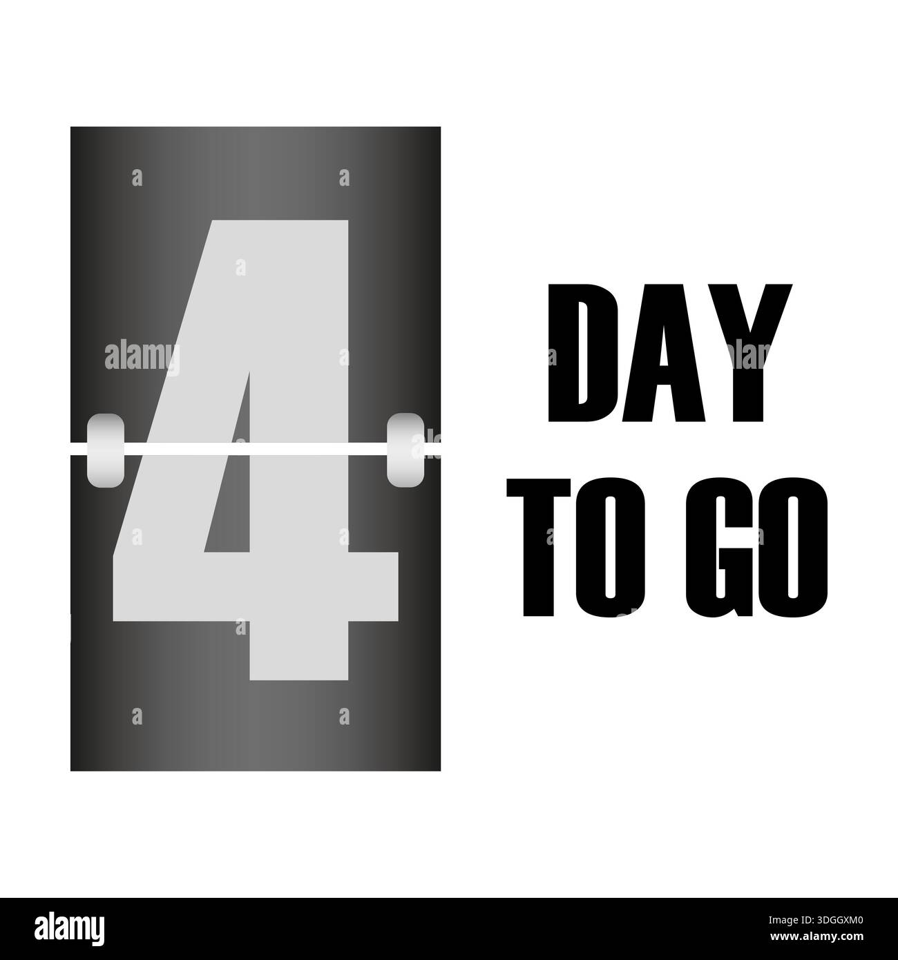 Numerical four countdown. Mechanical 4 DAY TO GO. Chronological Vector ...