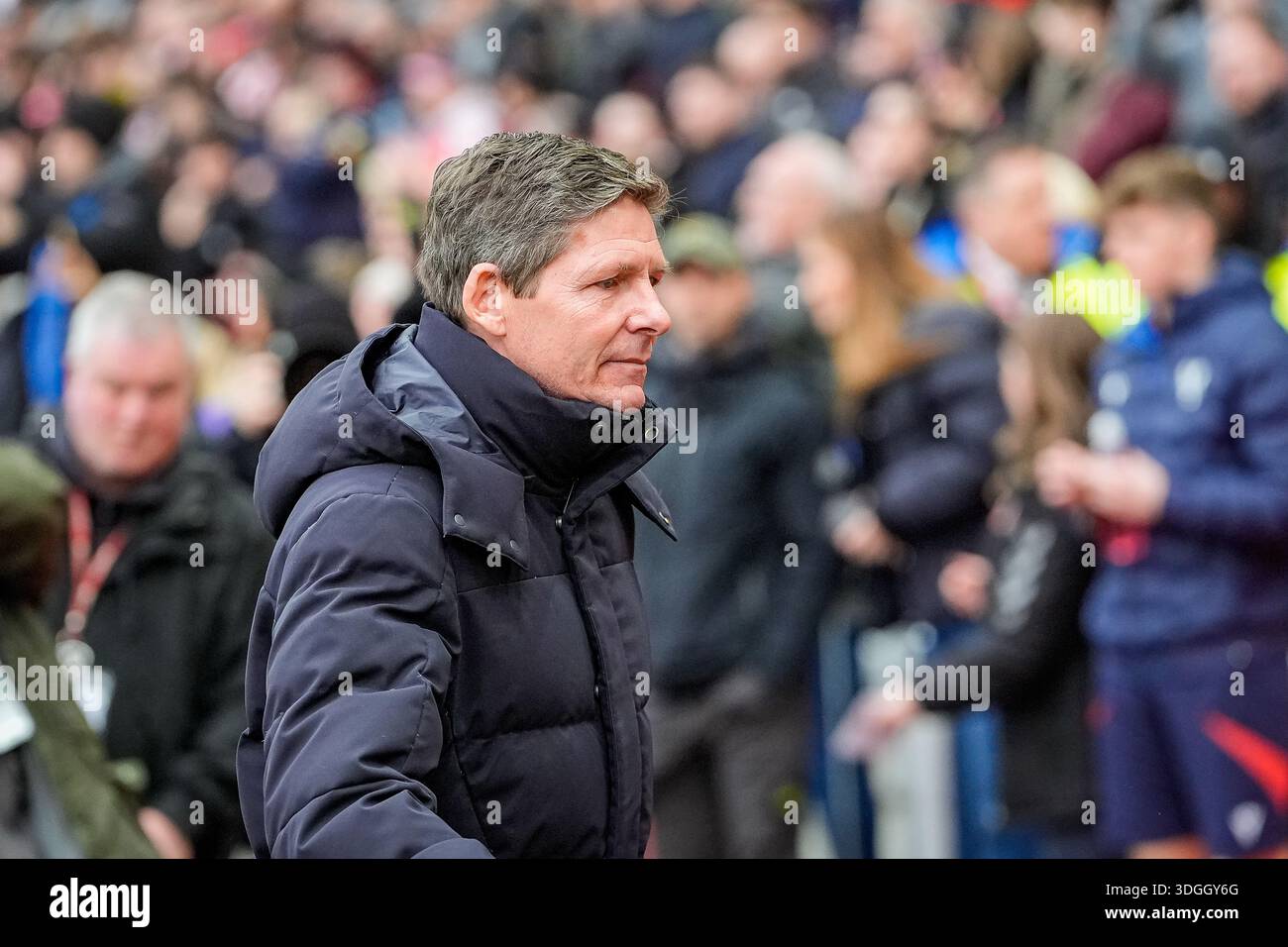 Oliver Glasner manager of Crystal Palace walks out during the Premier ...