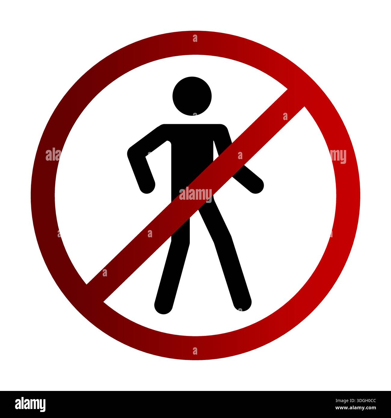 No pedestrian sign. Human figure Vector. Prohibited access symbol. Red ...