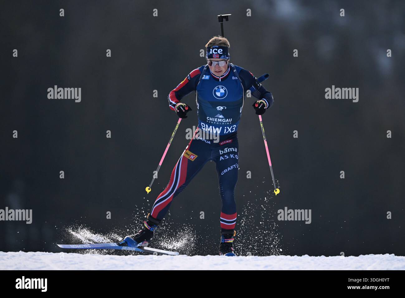 Norway's Isak Leknes Frey competes during the Biathlon, men's World Cup ...