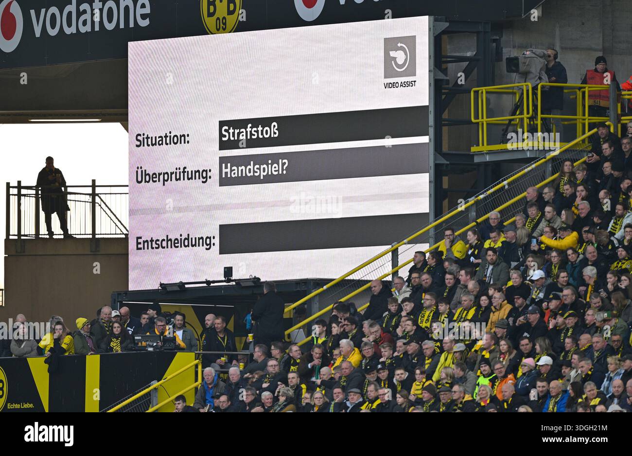 Video assistant referee, scoreboard Dortmund, January 17, 2026 ...