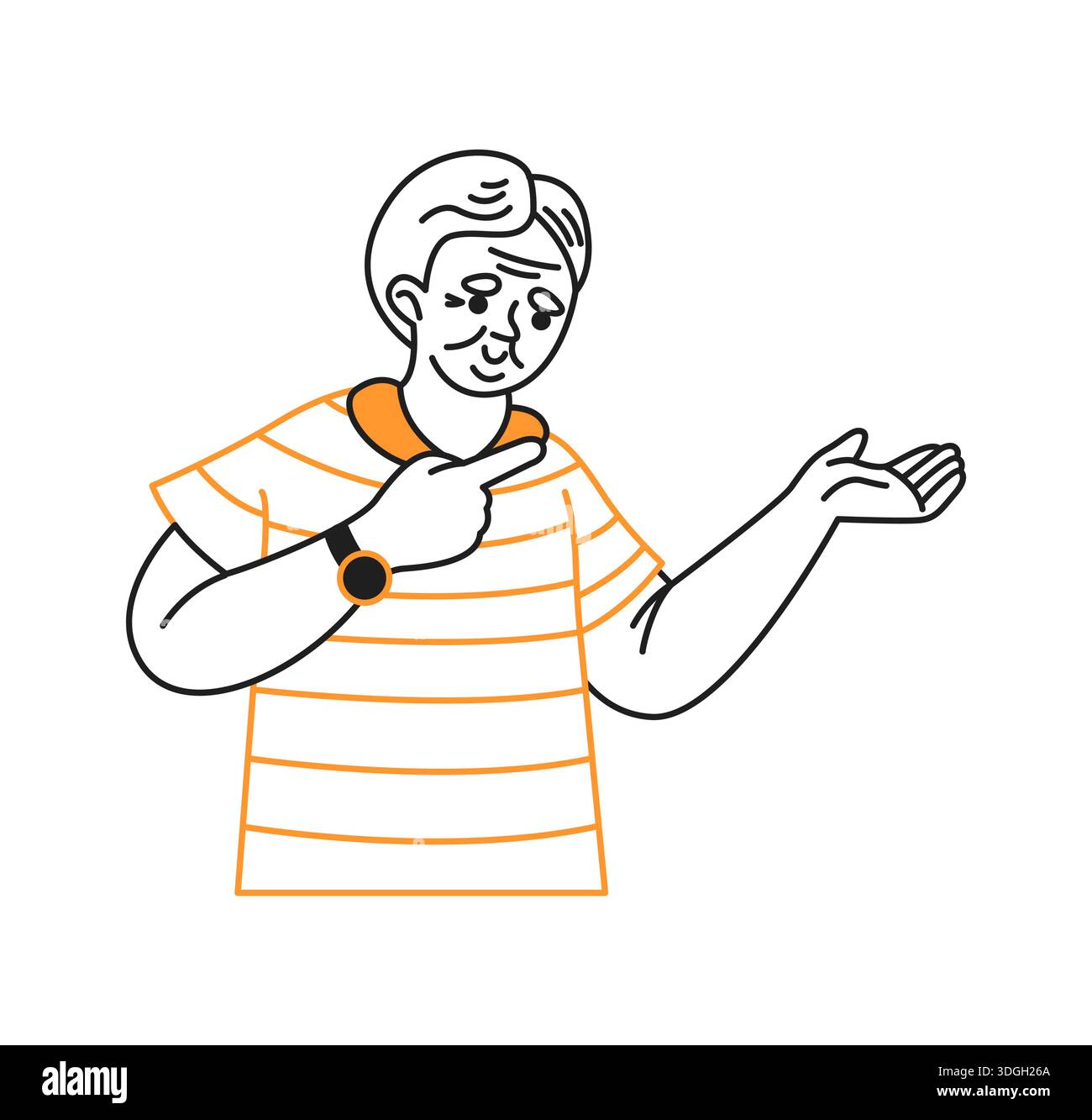 One line drawing person presenting Stock Vector Images - Alamy