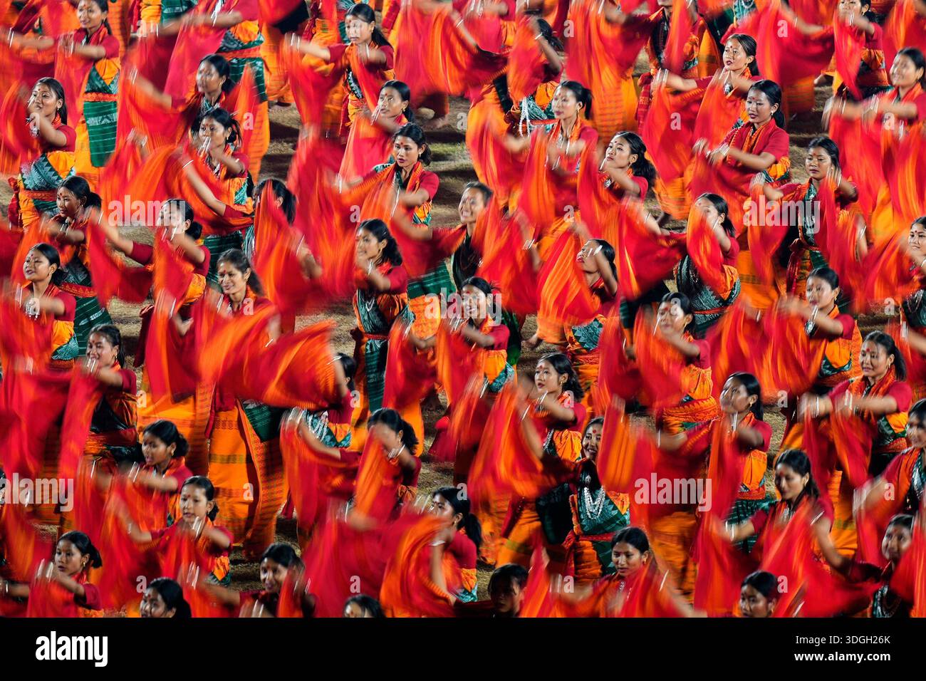 Thousands of tribal Bodo dancers participate in their traditional ...