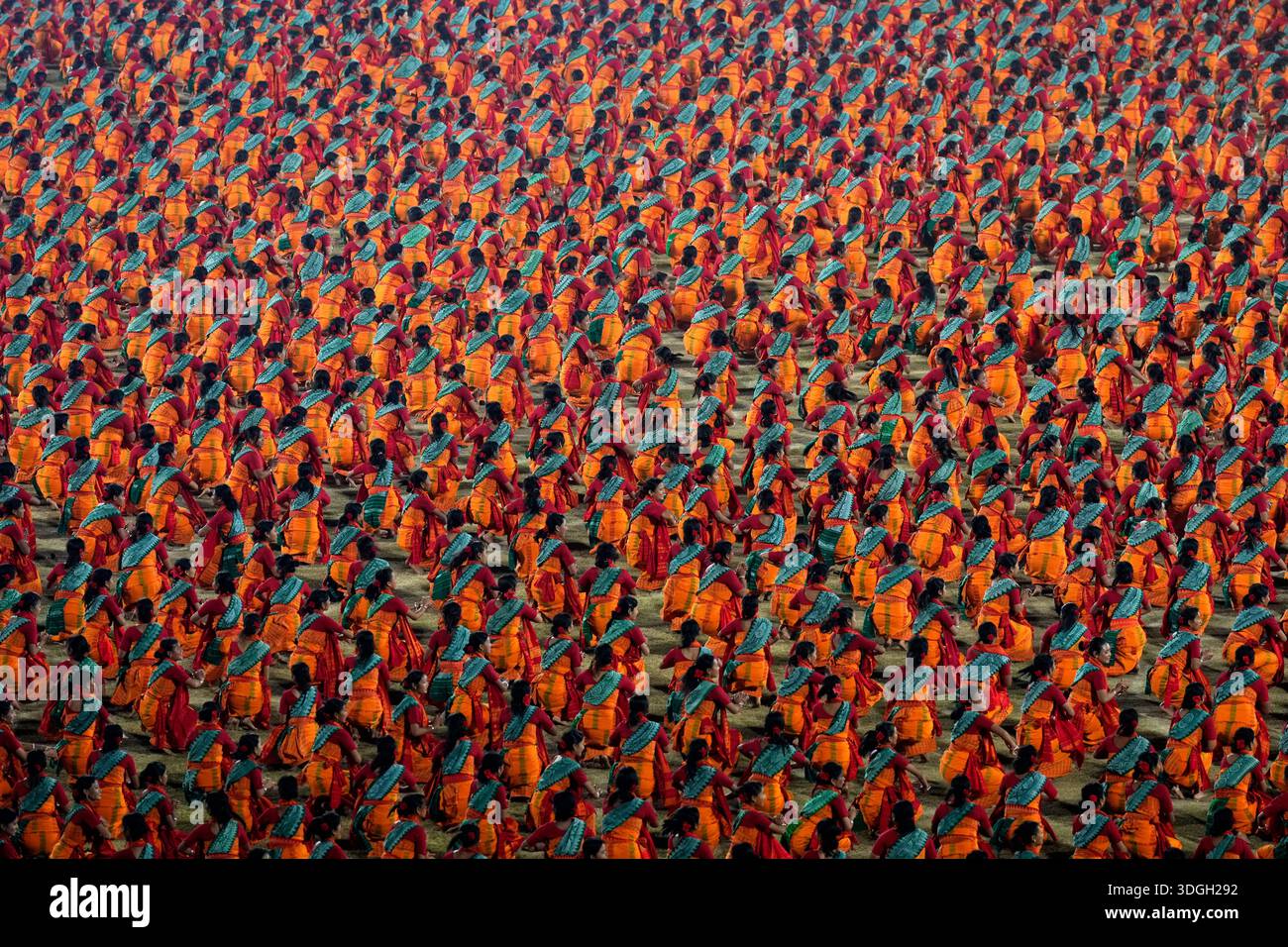 Thousands of tribal Bodo dancers participate in their traditional ...