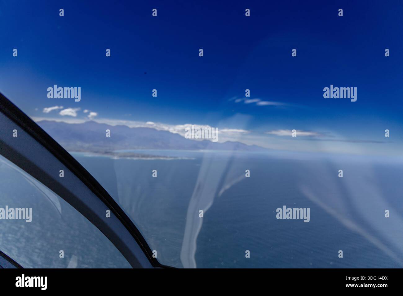 Aerial Cockpit Over Coastal Mountain Ocean Stock Photo - Alamy