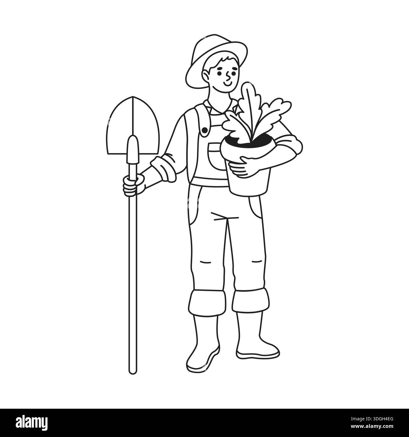 Holding greenery Black and White Stock Photos & Images - Alamy