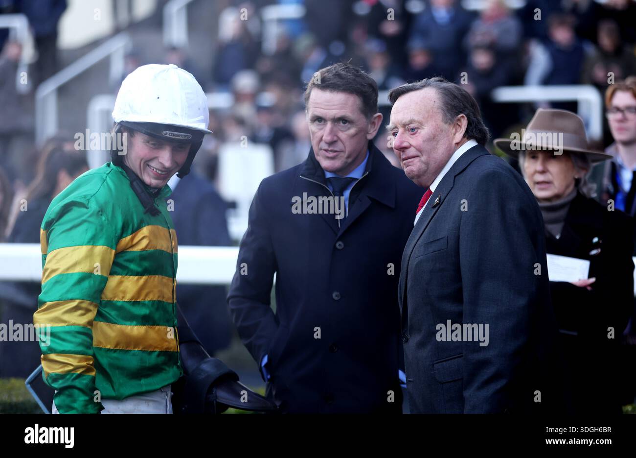 Trainer Nicky Henderson after Jonbon ridden by James Bowen won the ...