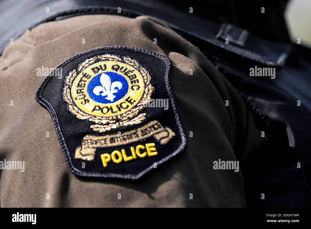 Cet v©cusson de la Svªretv© du Quv©bec est visible lors d‚Äôune opv ...