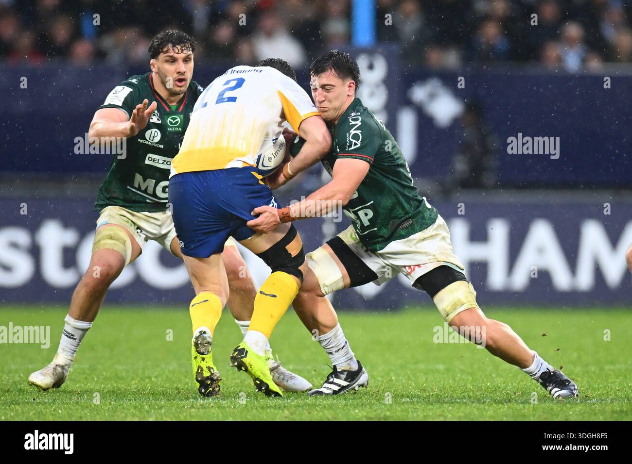 Alexandre Fischer of Bayonne and Nika Lomidze of Bayonne during the ...