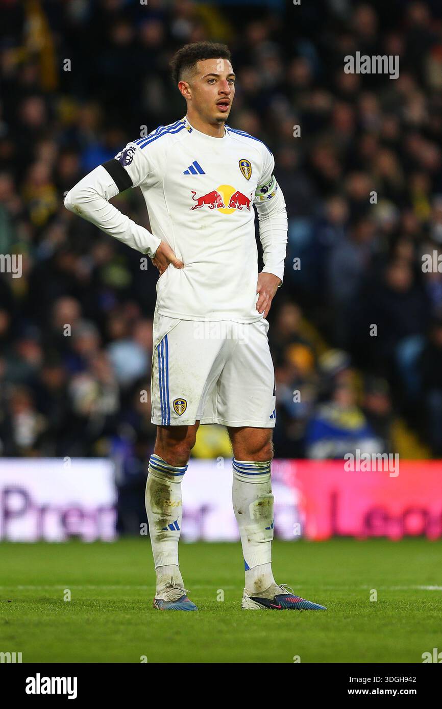 Ethan Ampadu of Leeds United in action during the Premier League match ...