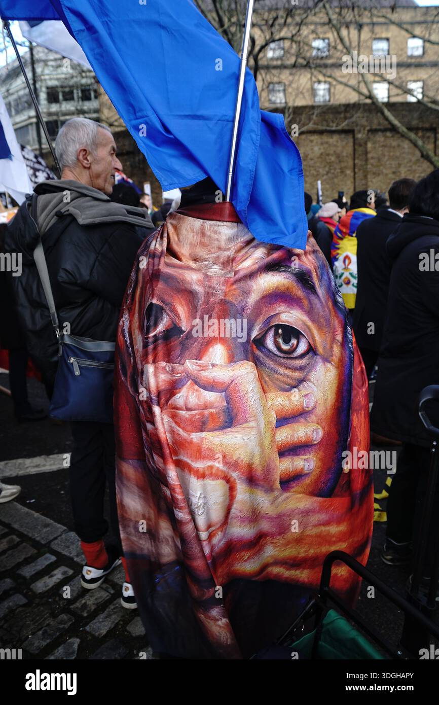 Chinese embassy, Mega embassy, London, UK, 17th January 2026, protest ...