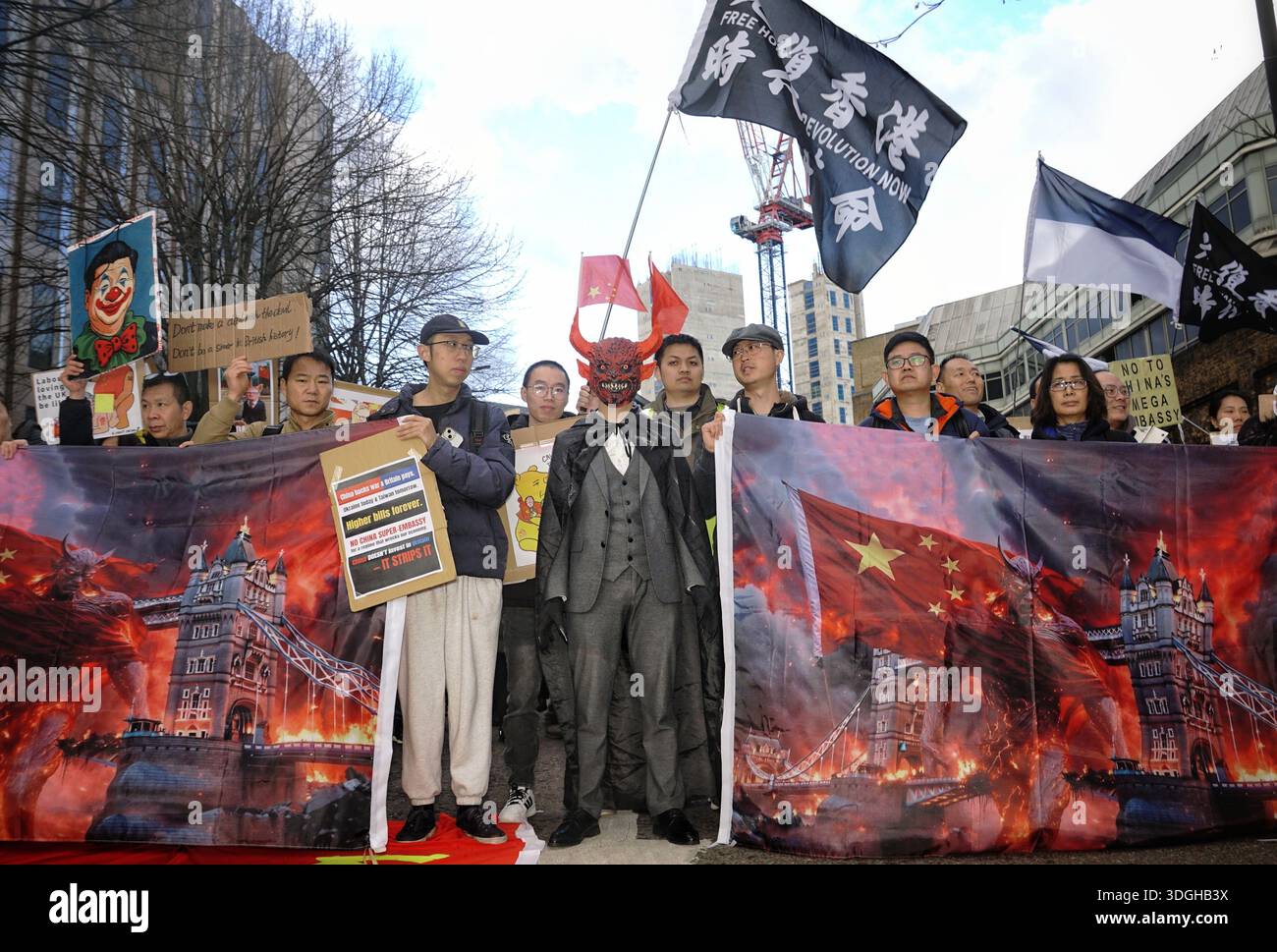 Chinese embassy, Mega embassy, London, UK, 17th January 2026, protest ...