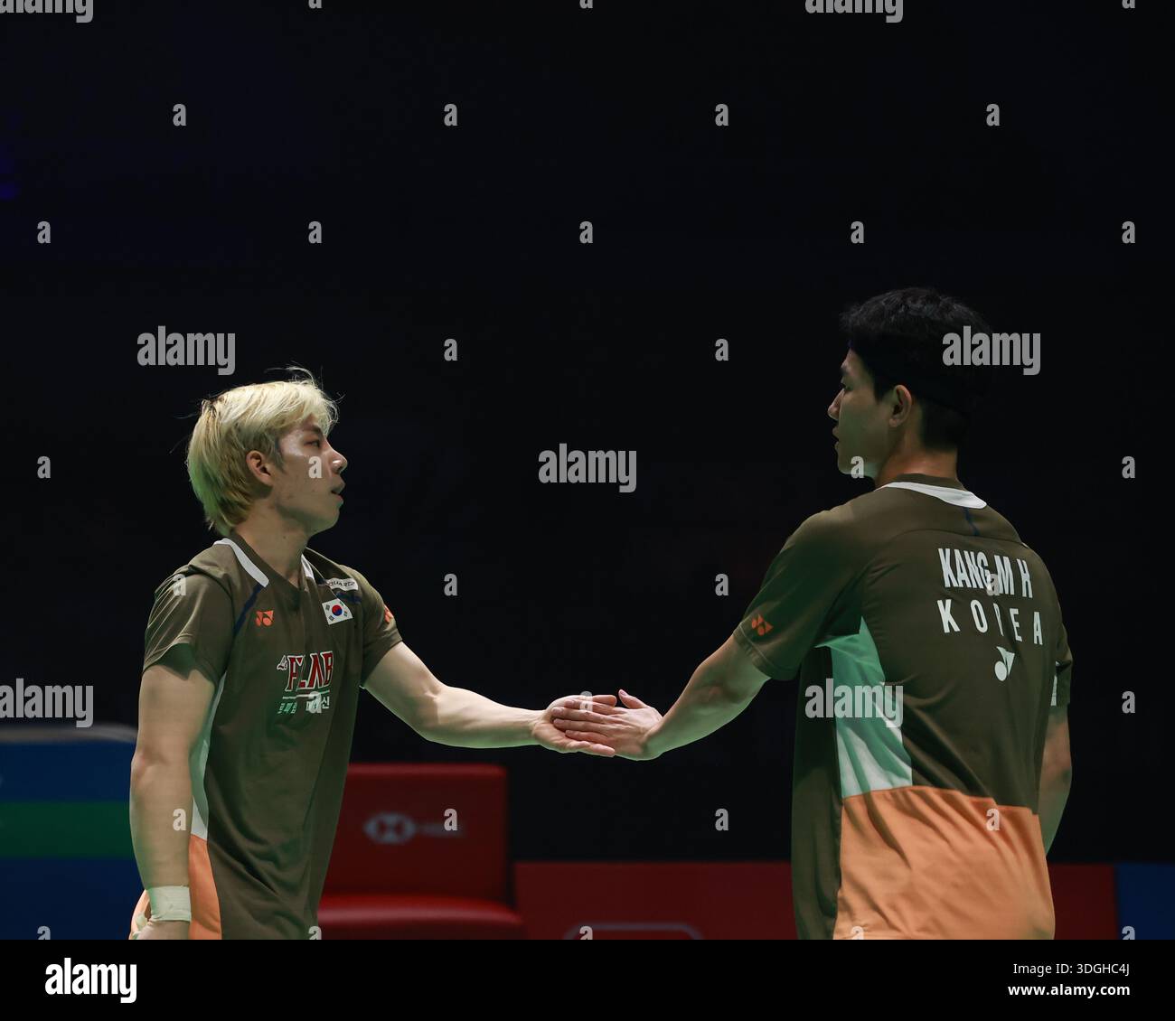 KANG Min Hyuk and KI Dong Ju of Korea vs. LIANG Wei Keng and WANG Chang ...