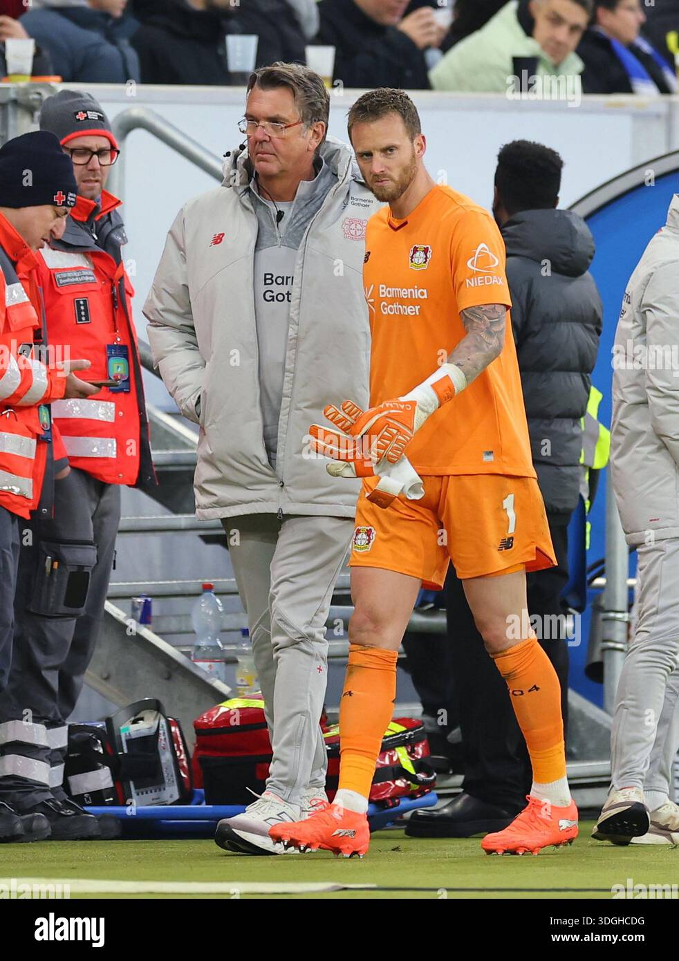 Injury to goalkeeper Mark Flekken (Leverkusen) Sinsheim, January 17 ...