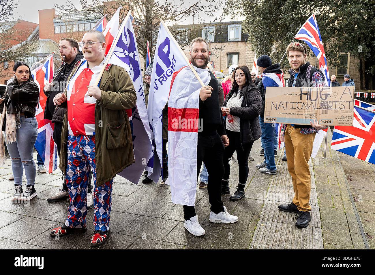 Exeter, UK. 17th January 2026. The UKIP mass-deportations tour comes to ...