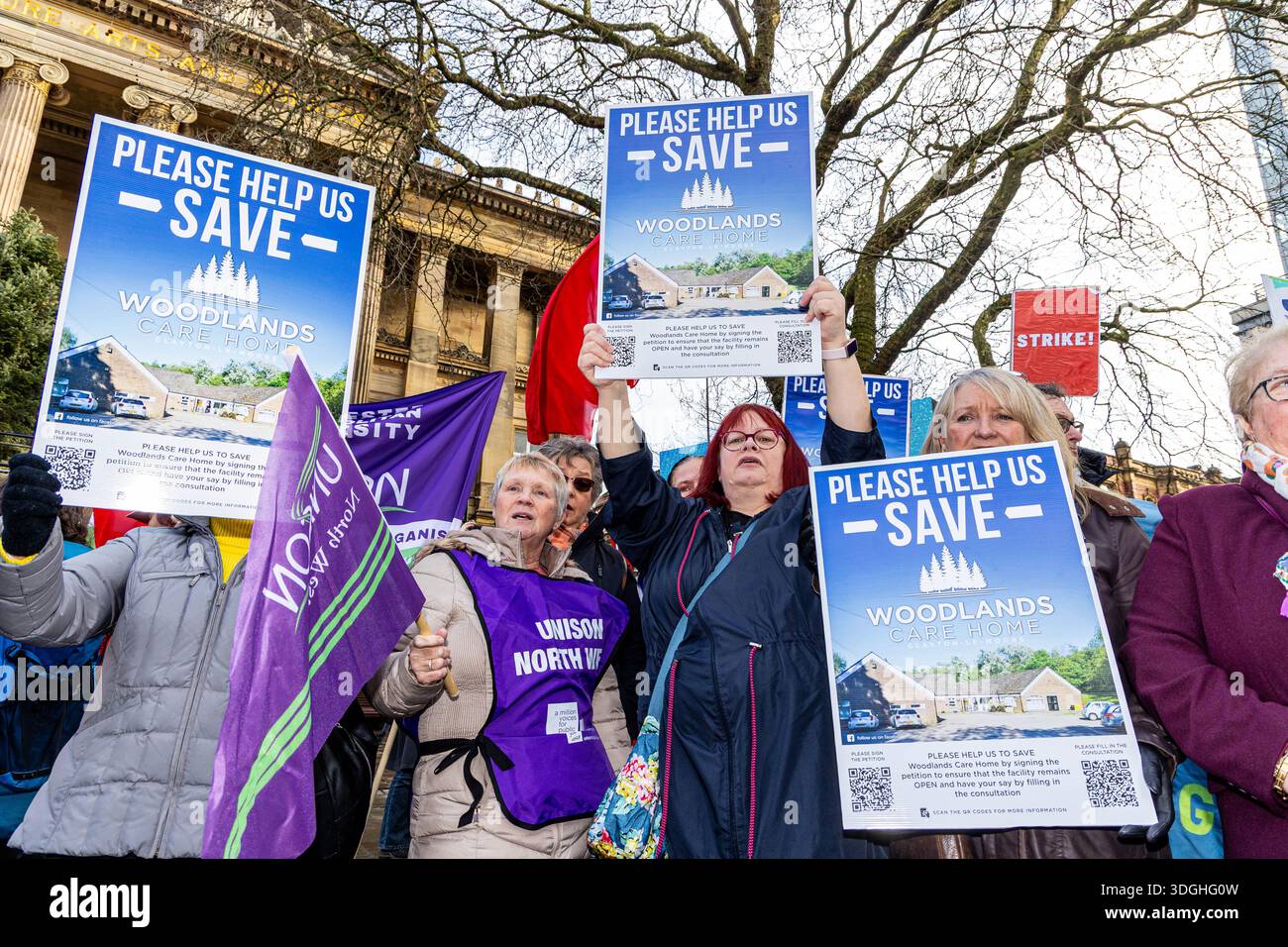Preston, UK. 17th Jan, 2026. Unison members working in care homes hold ...