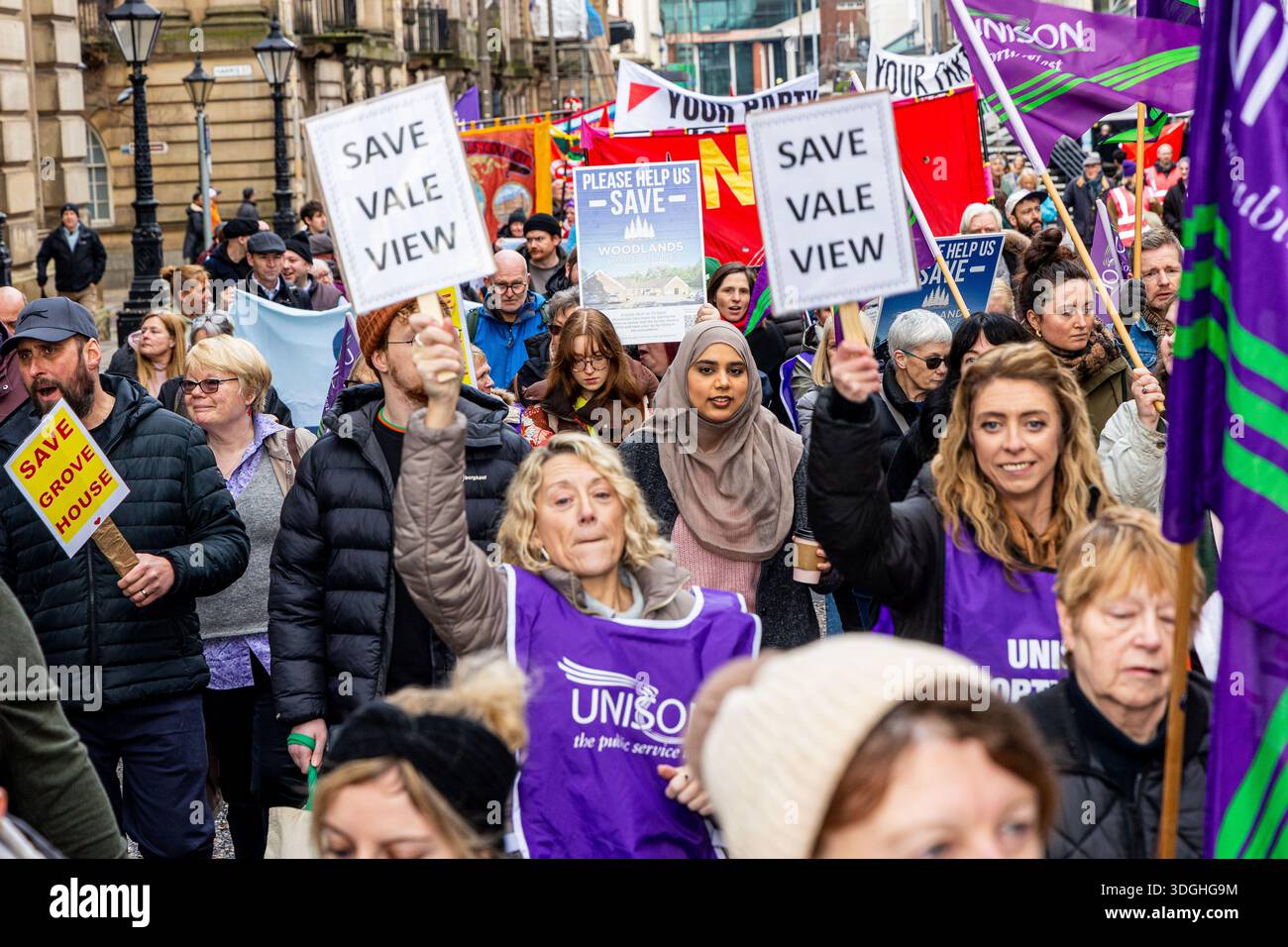 Preston, UK. 17th Jan, 2026. Unison members working in care homes hold ...