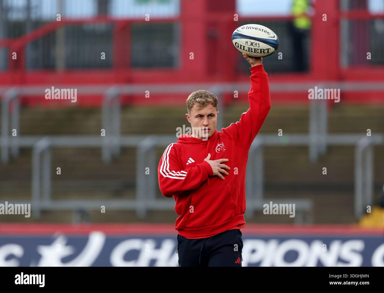 Munster Rugby's Craig Casey during the warm up before the Investec ...