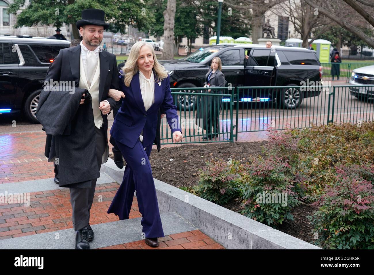 Virginia Gov. Abigail Spanberger arrives with her husband Adam ...