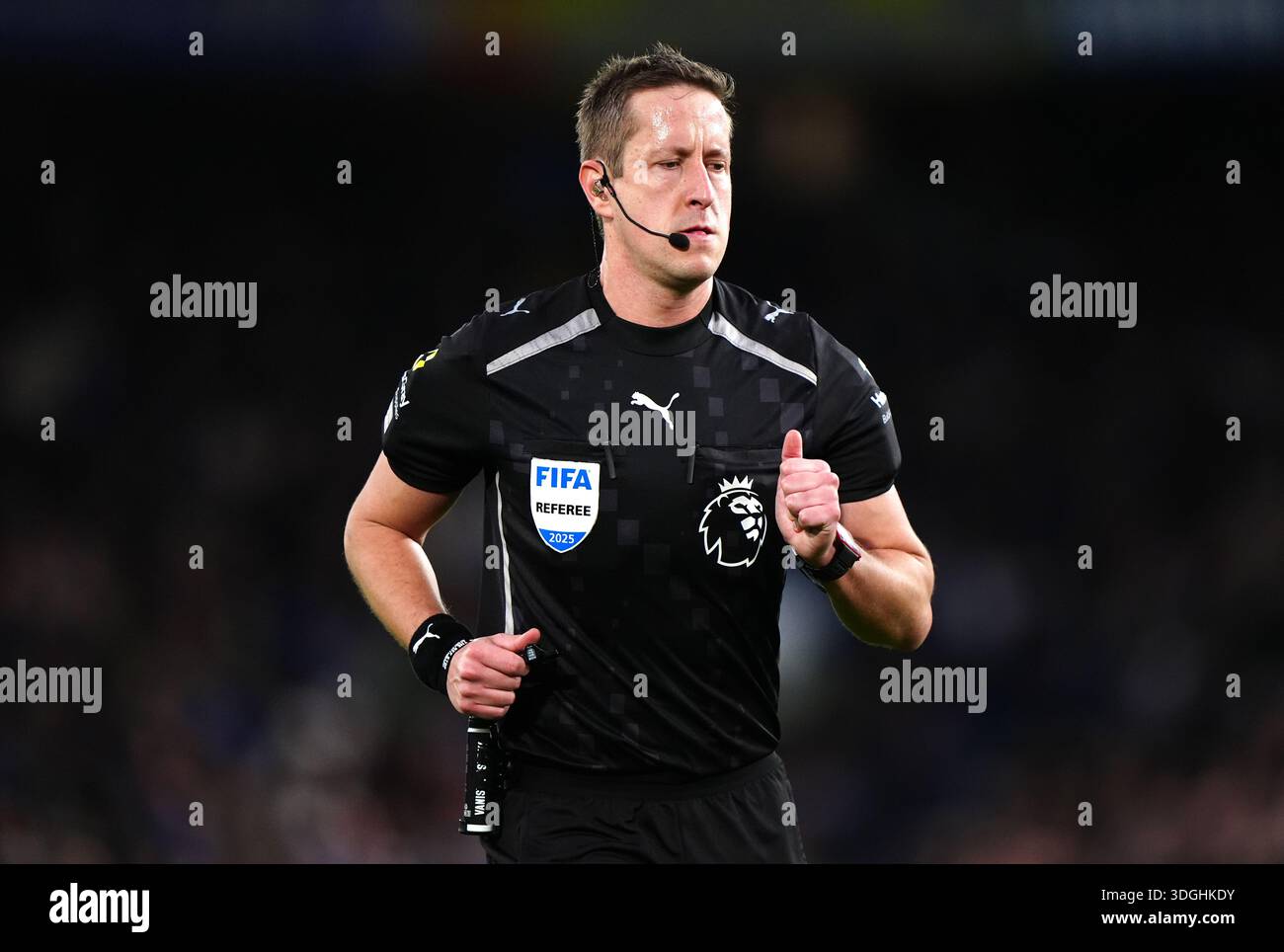 Referee John Brooks during the Premier League match at Stamford Bridge ...