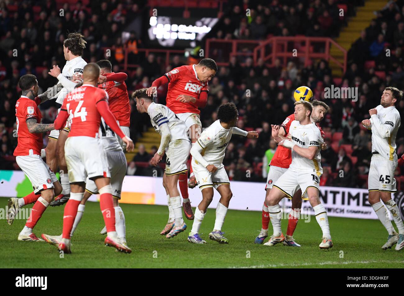 London, England. 17th Jan 2026. Miles Leaburn heads towards goal during ...