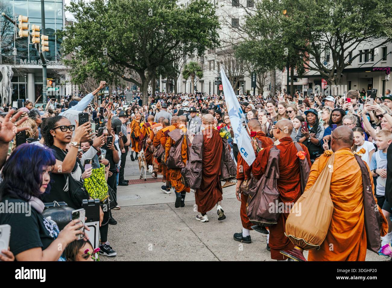 Columbia, South Carolina - January 10, 2026: Buddhist monks from the ...