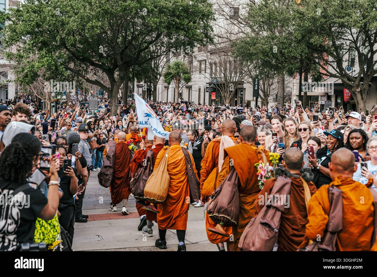 Columbia, South Carolina - January 10, 2026: Buddhist monks from the ...