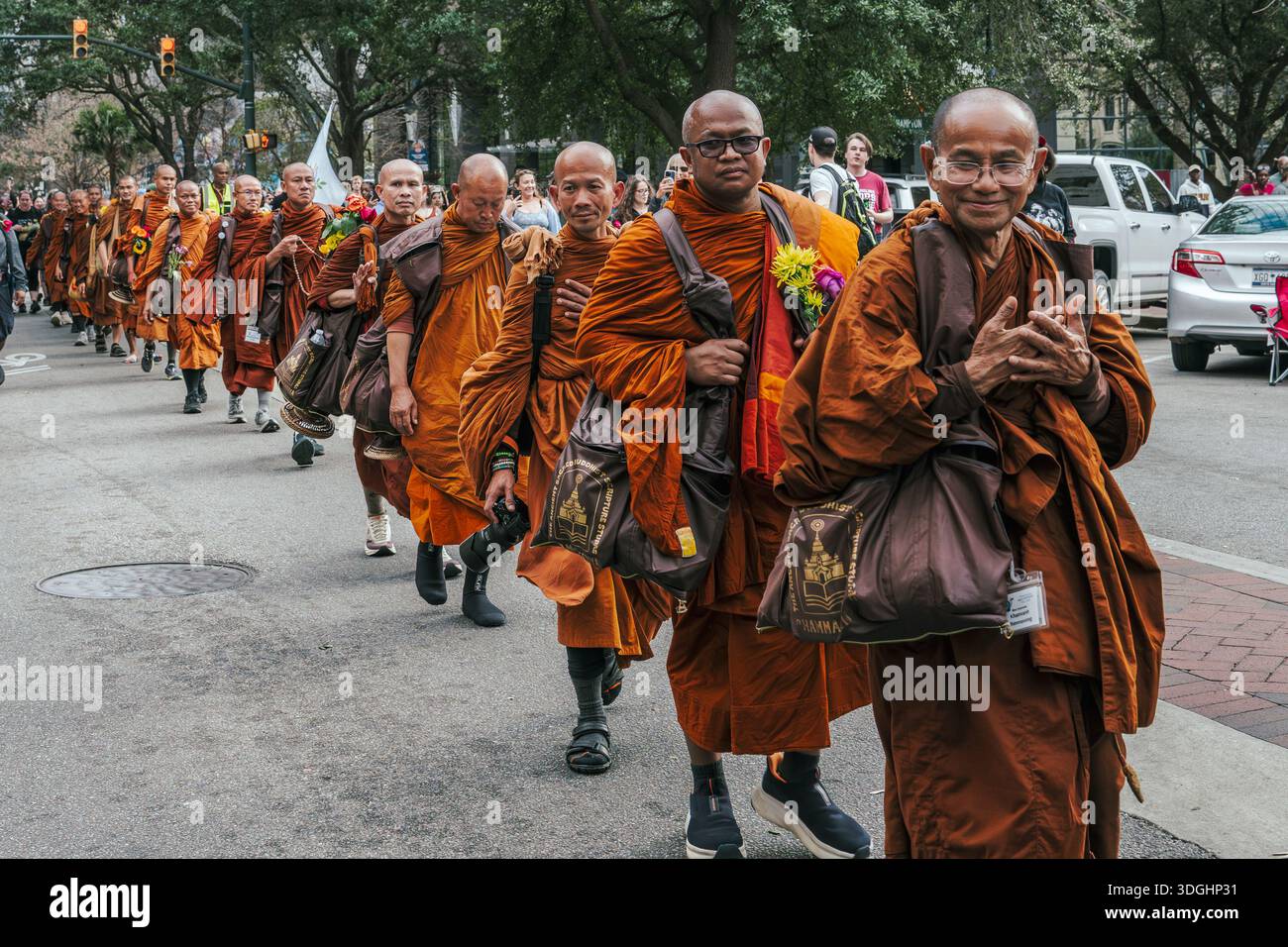 Columbia, South Carolina - January 10, 2026: Buddhist monks from the ...