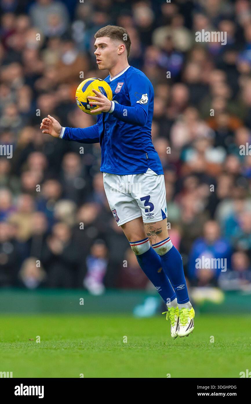 Leif Davis of Ipswich Town controls the ball during the Sky Bet ...