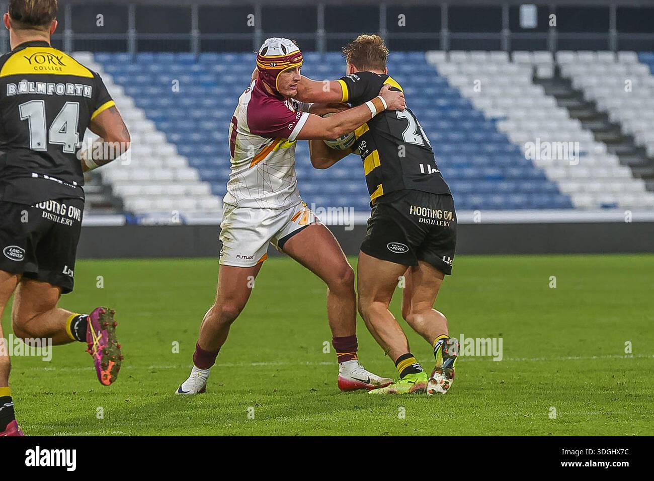 George Flanagan makes a tackle during the Pre- Seaon Friendly match ...