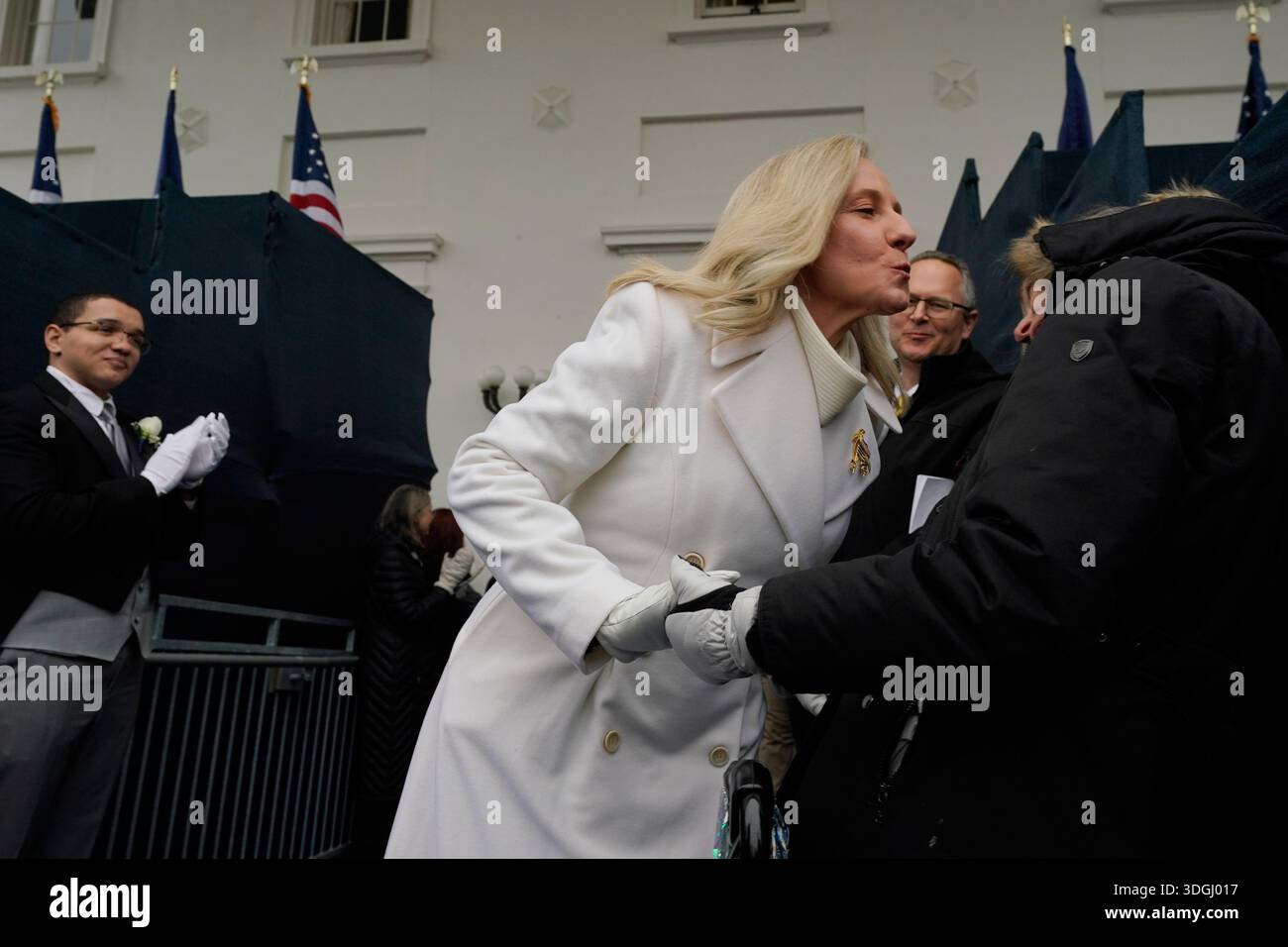 Virginia Gov. Abigail Spanberger arrives inaugural ceremonies at the ...