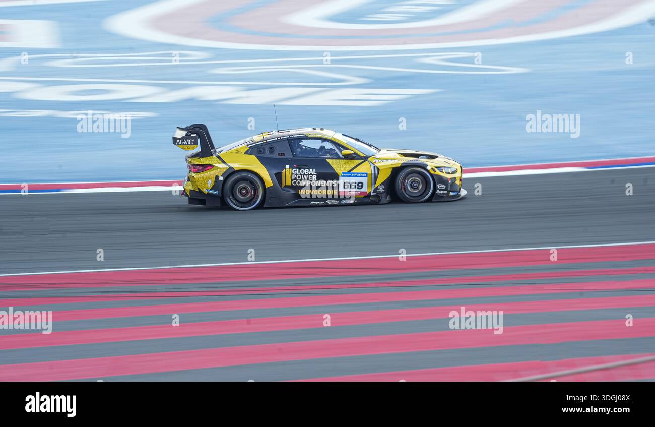 The BMW M4 GT3 Evo of Team WRT (#669) is seen racing during the 24H ...