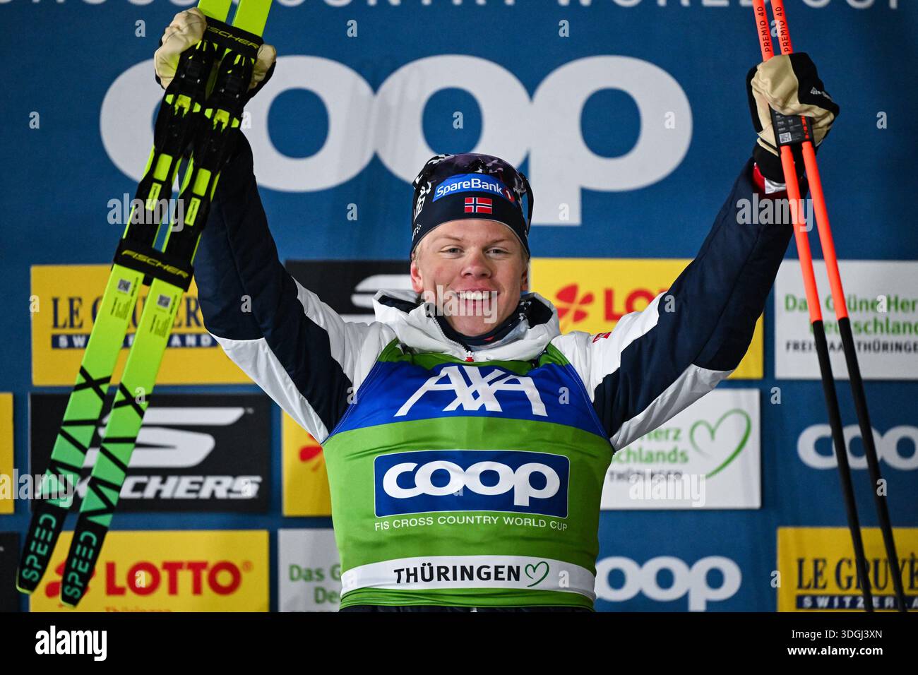 Lars HEGGEN (NOR) bejubelt seinen Sieg, GER, FIS Coop Langlauf Weltcup ...