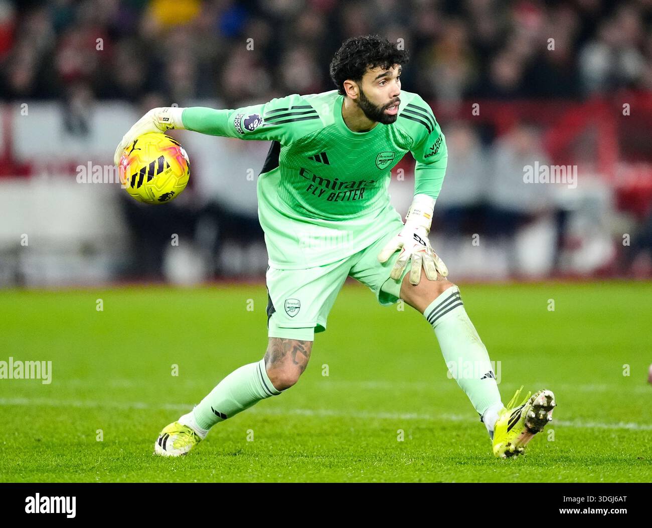 Arsenal goalkeeper David Raya during the Premier League match at the ...