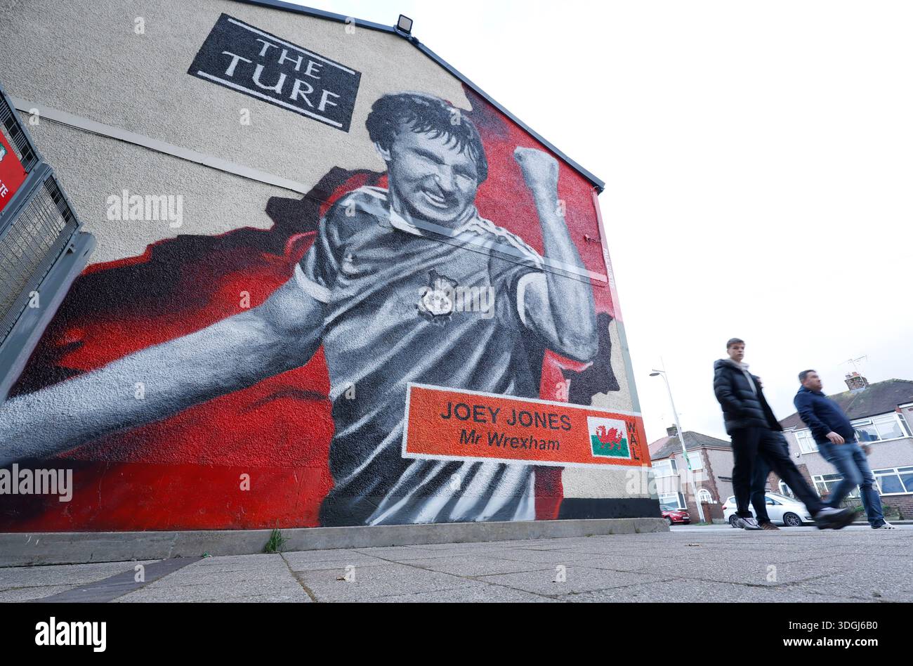 Mural of Joey Jones outside the stadium ahead of the Sky Bet ...