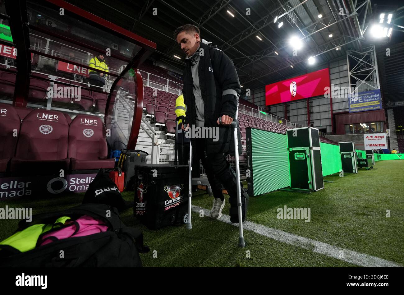 Heart of Midlothian's Cameron Devlin arrives at the ground ahead of the ...