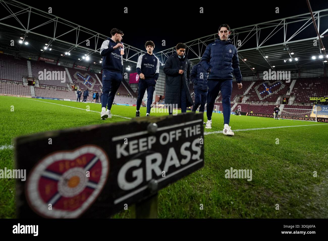 Falkirk's players on the pitch ahead of the Scottish Gas Men's Scottish ...