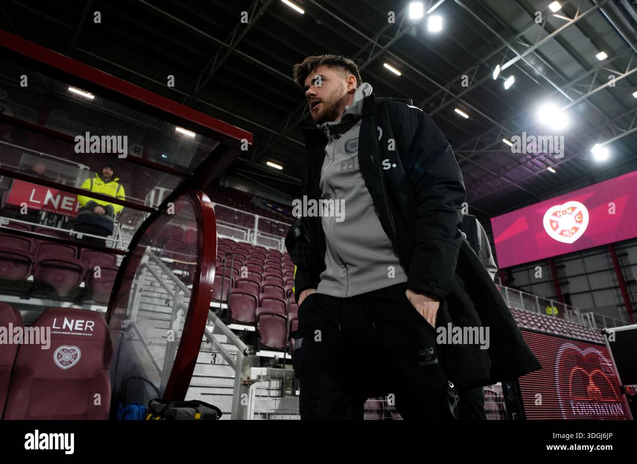 Heart of Midlothian's Alan Forrest arrives at the ground ahead of the ...